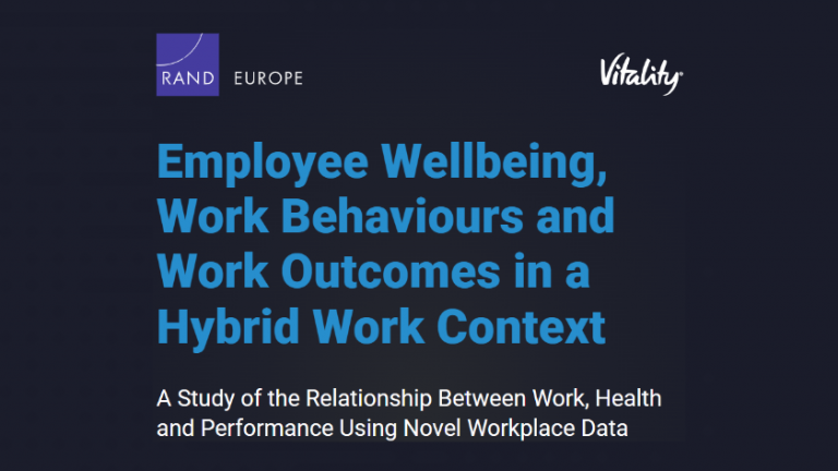 New Research by RAND Europe in Collaboration with Vitality – Vitality
